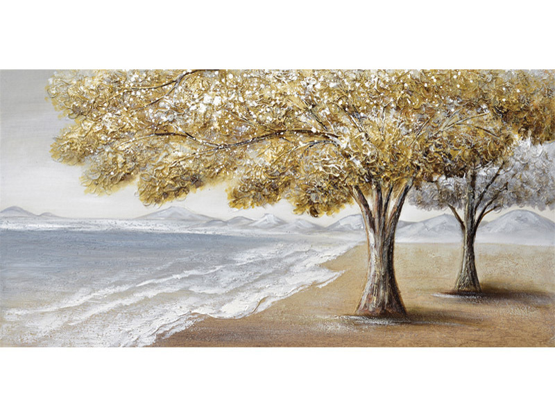 ΠΙΝΑΚΑΣ ΚΑΜΒΑΣ ΠΑΡΑΛΙΑ ME ΧΡΥΣΑ ΔΕΝΤΡΑ 120x60cm 23536 – Lazopoulos Home
