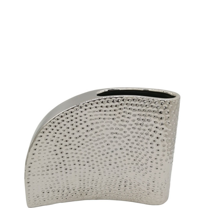 ΒΑΖΟ ΚΕΡΑΜΙΚΟ ΑΣΗΜΙ ΣΦΥΡΗΛΑΤΟ 28x6x23,5CM 23728 – Lazopoulos Home